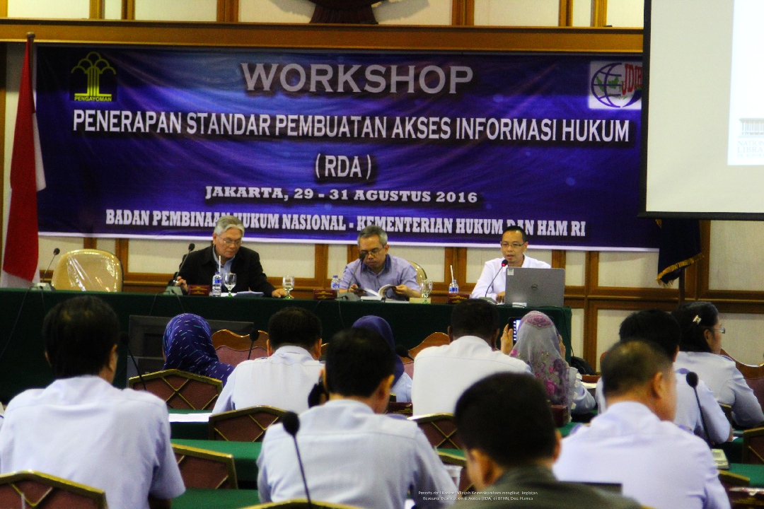 Workshop Penerapan Standar Pembuatan Akses Informasi Hukum [(Resource Description and Access) (RDA)]