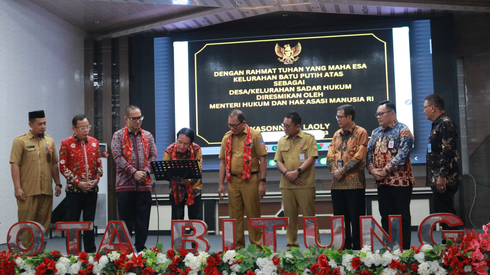 BPHN Resmikan 76 Desa/ Kelurahan Sadar Hukum Provinsi Sulawesi Utara